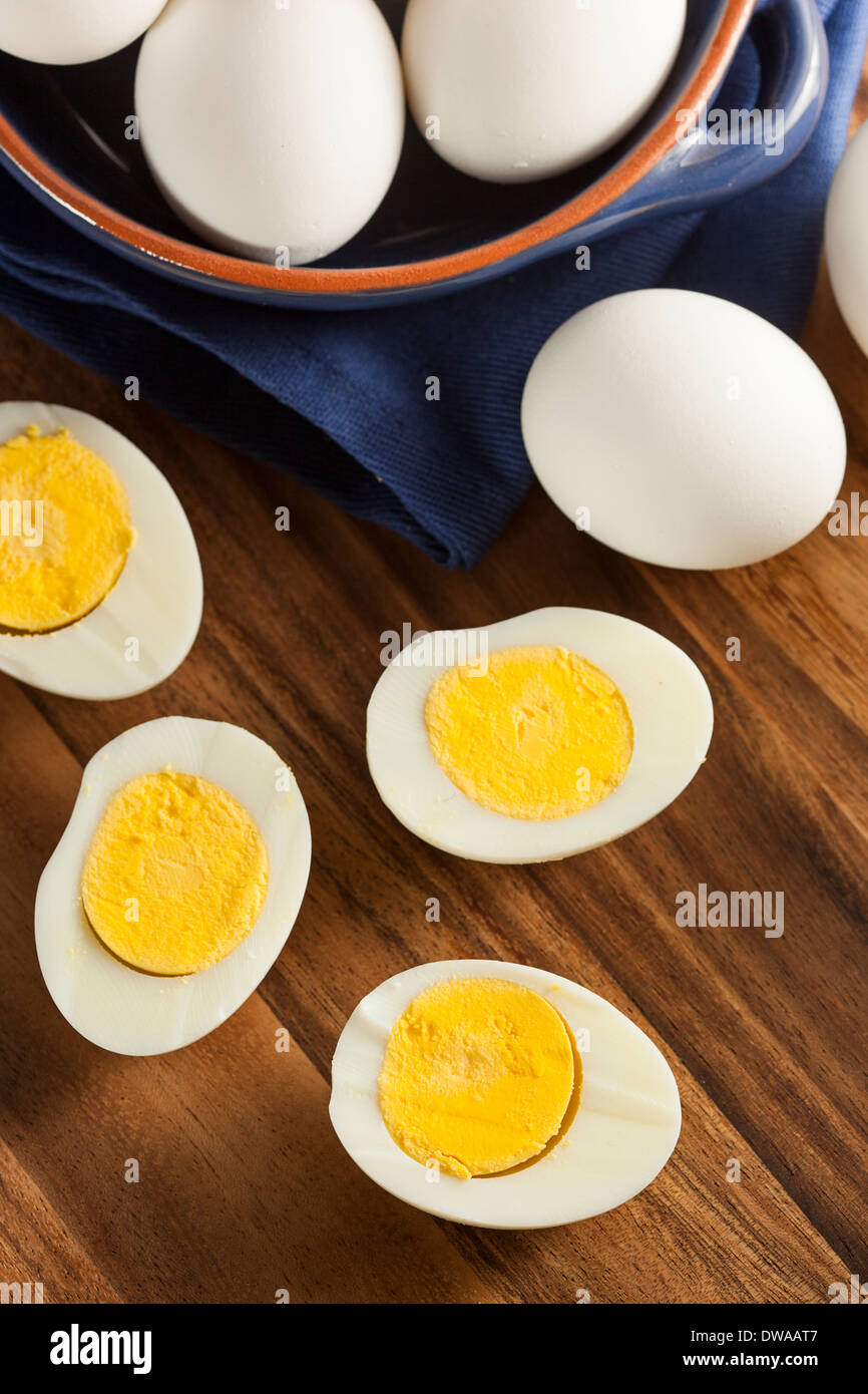 Organic Hard Boiled Eggs Ready to Eat Stock Photo - Alamy