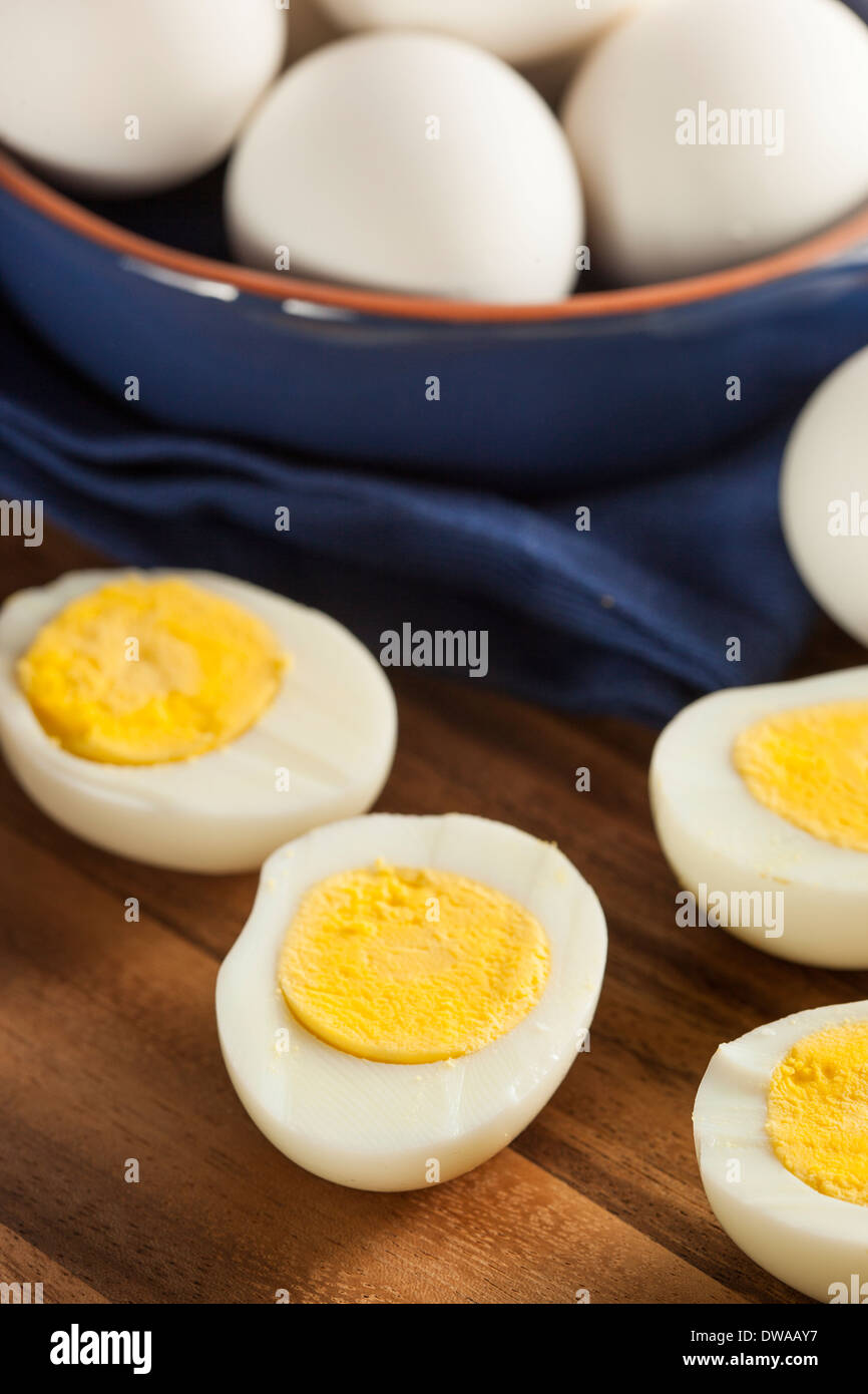 Organic Hard Boiled Eggs Ready to Eat Stock Photo - Alamy