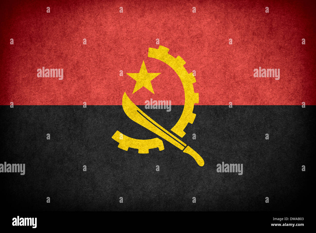 flag of Angola or Angolan banner on paper rough pattern texture Stock ...