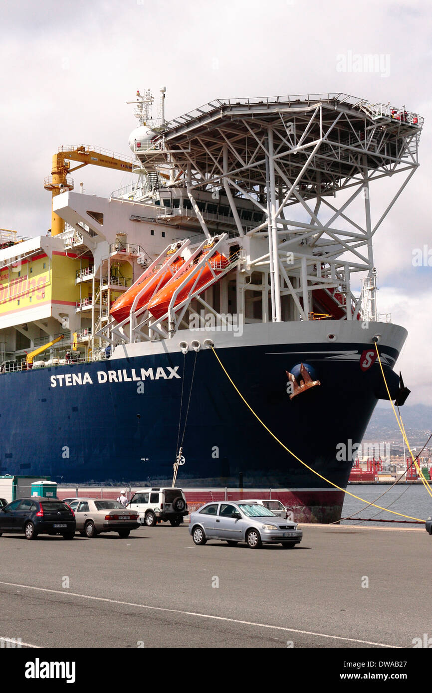 The drillship Stena Drillmax tied alongside in Las Palmas harbour Stock ...