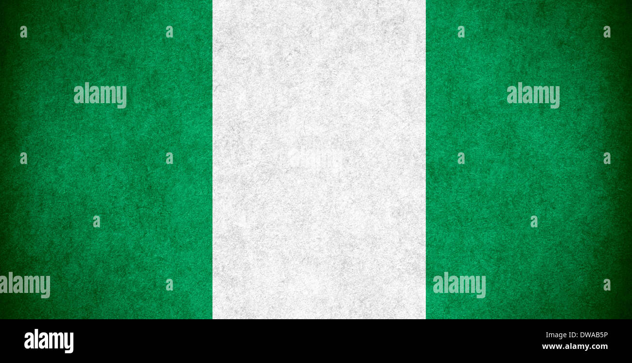 flag of Nigeria or Nigerian banner on paper rough pattern texture Stock ...