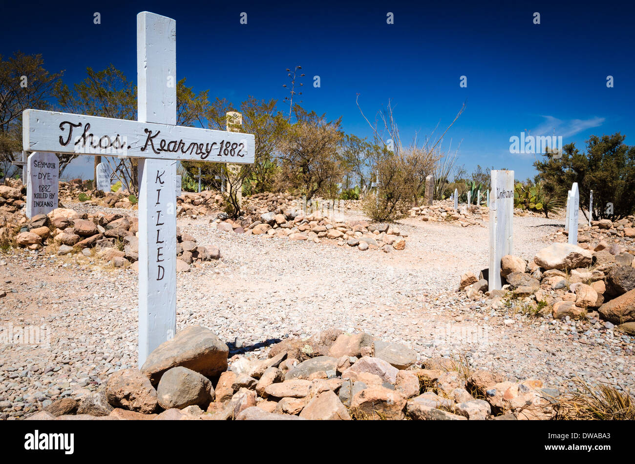Graves at Boothill Graveyard, Tombstone, Arizona USA Stock Photo - Alamy