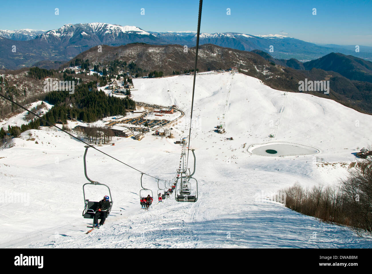 Italy, Recoaro Mille, Chair lift Stock Photo - Alamy