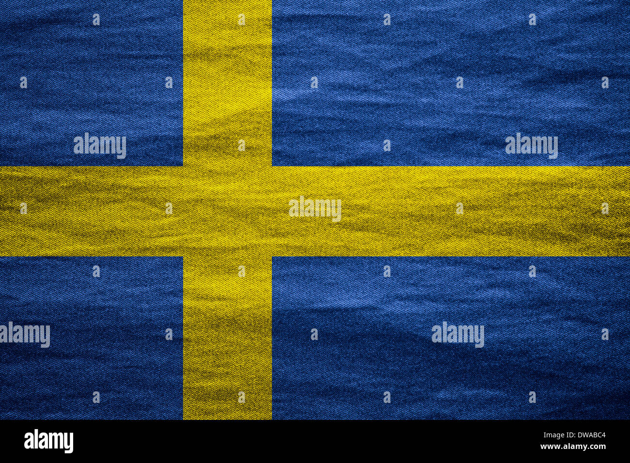 flag of Sweden or Swedish banner on canvas rough pattern texture Stock ...