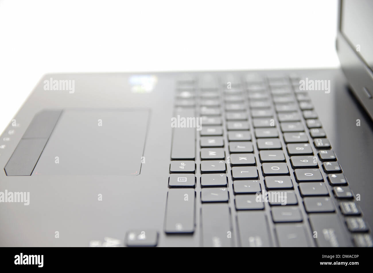 Black laptop keyboard and touchpad surface Stock Photo - Alamy
