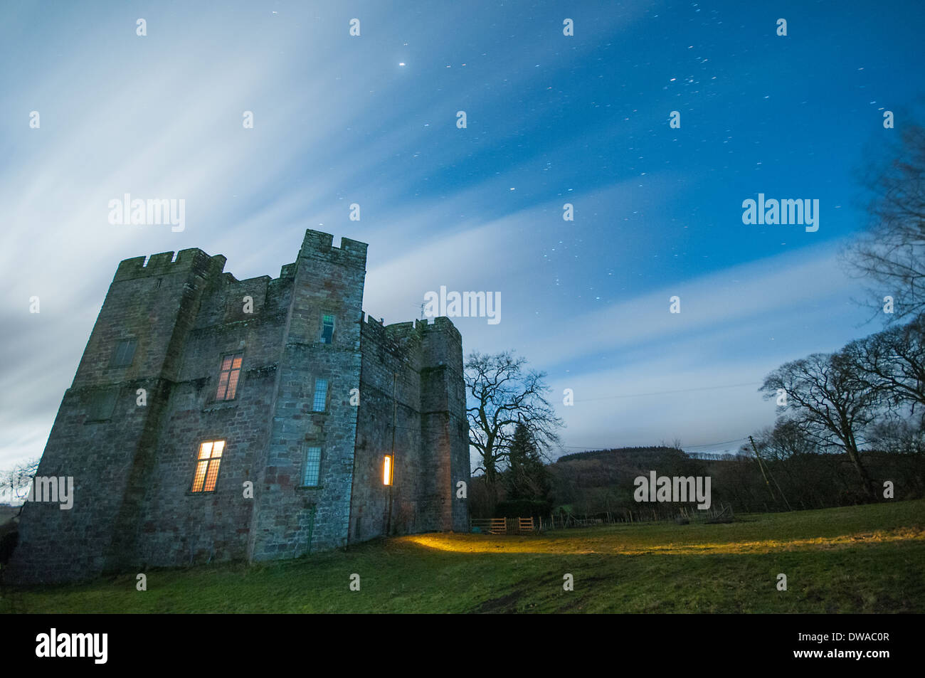 Castle by moonlight Stock Photo - Alamy