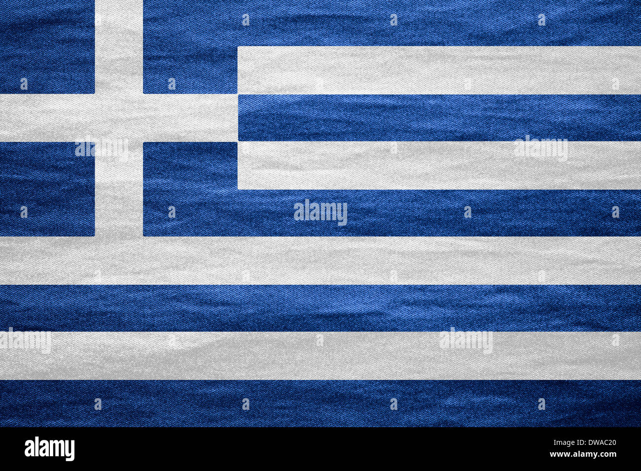 flag of Greece or Greek banner on canvas rough pattern texture Stock ...