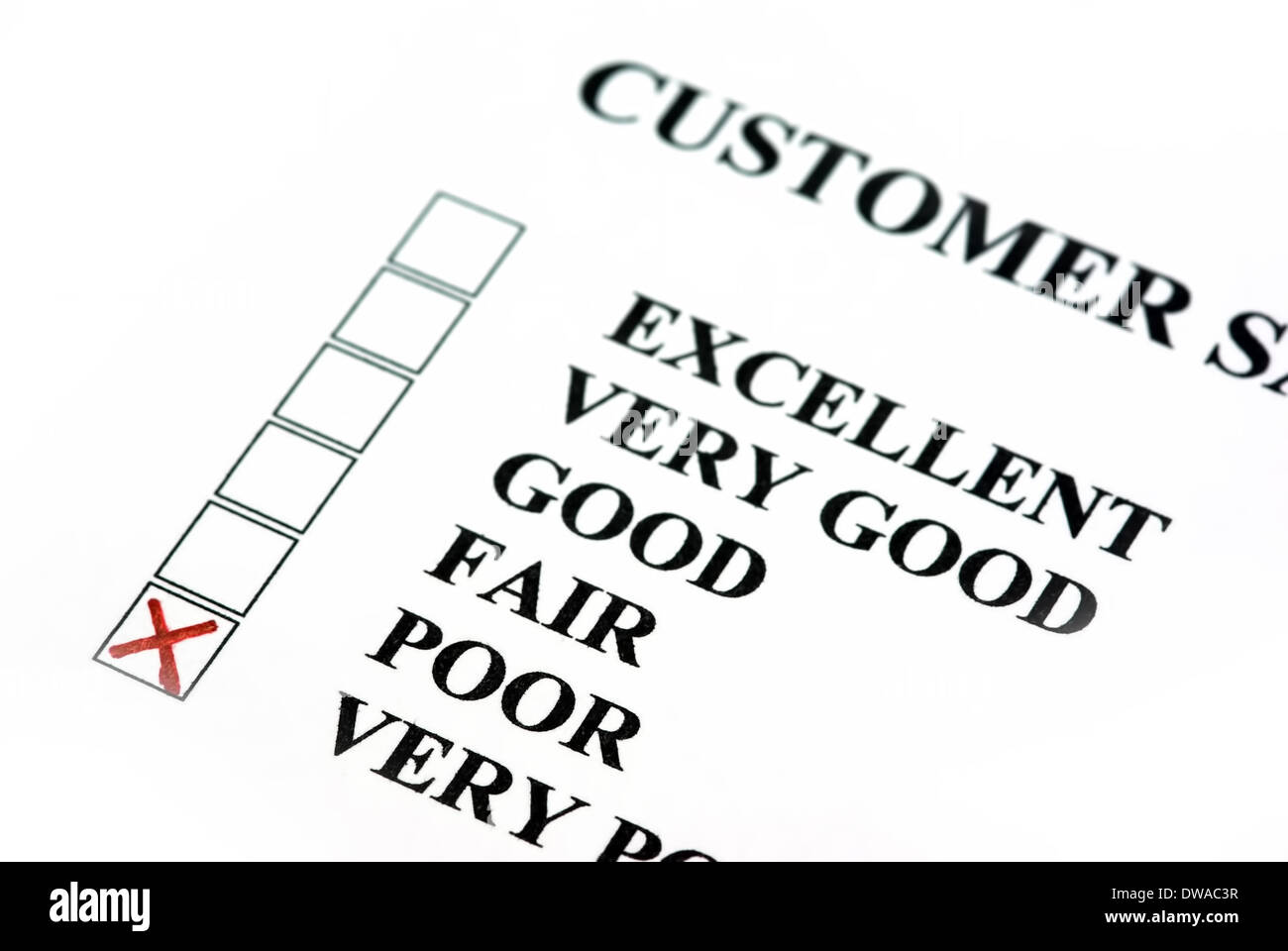 Customer survey with bad results Stock Photo - Alamy