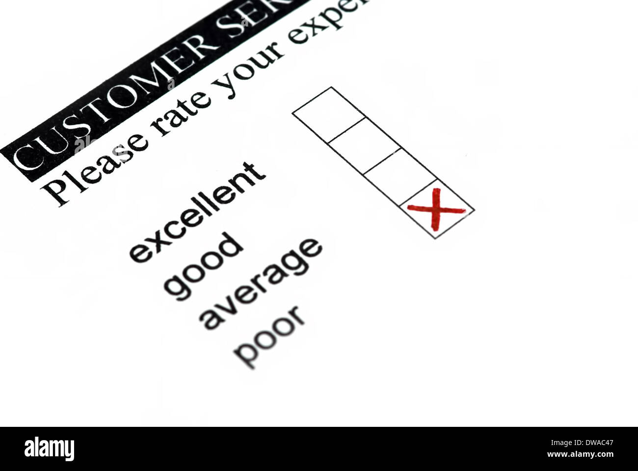 Poor rating at customer survey Stock Photo - Alamy