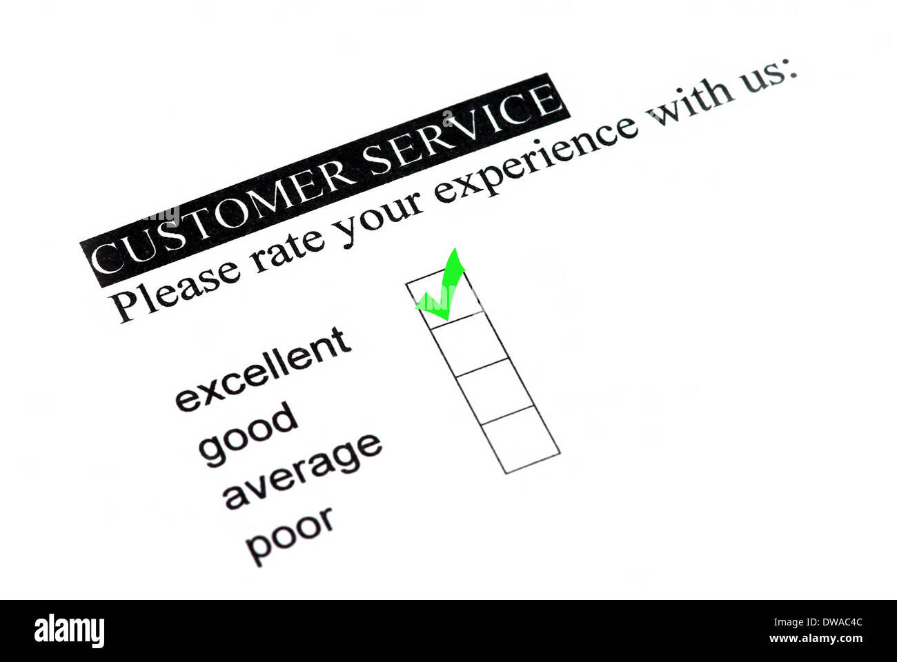 Customer satisfaction questionaire hi-res stock photography and images ...