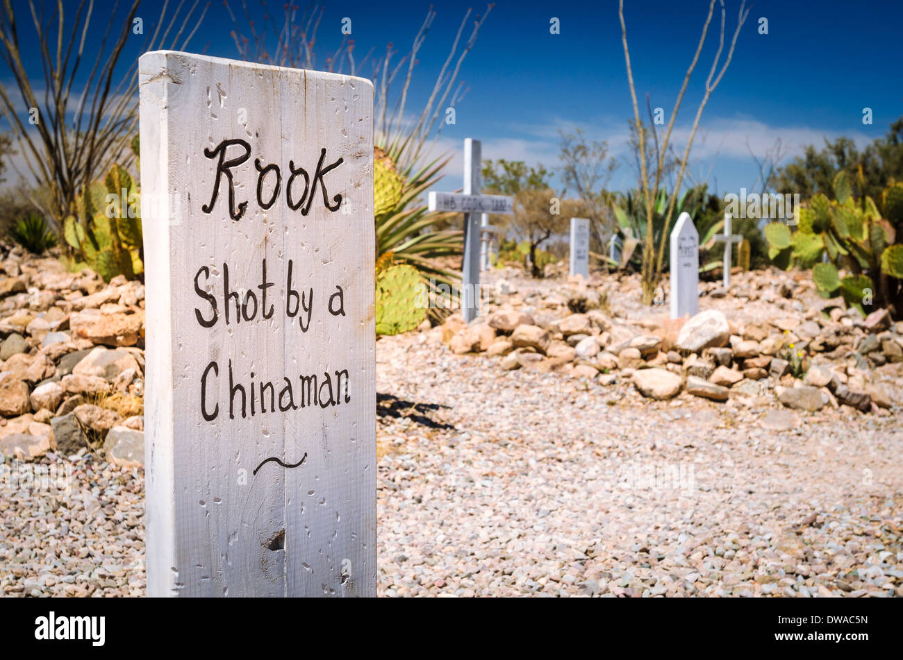 Graves at Boothill Graveyard, Tombstone, Arizona USA Stock Photo - Alamy