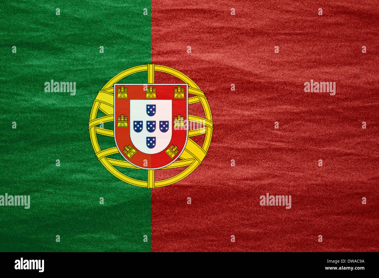 flag of Portugal or Portuguese banner on canvas texture Stock Photo - Alamy
