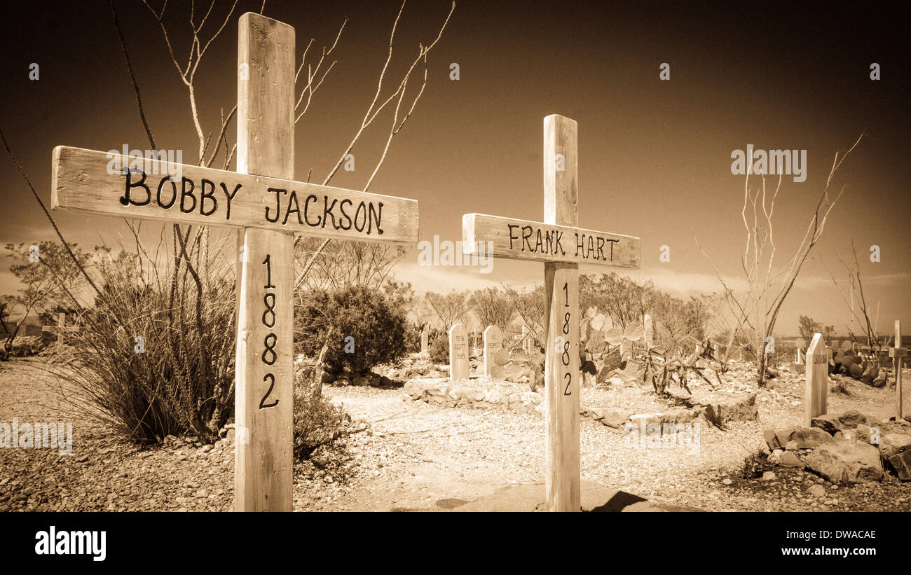 Graves at Boothill Graveyard, Tombstone, Arizona USA Stock Photo - Alamy