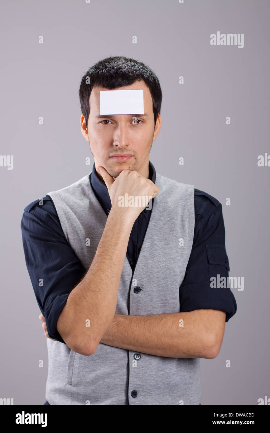 man with white paper in his hands Stock Photo - Alamy