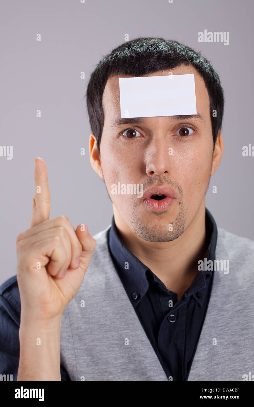 man with white paper in his hands Stock Photo - Alamy