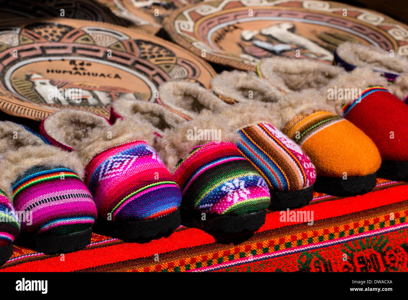 Colorful Fabric at market in Peru Stock Photo - Alamy