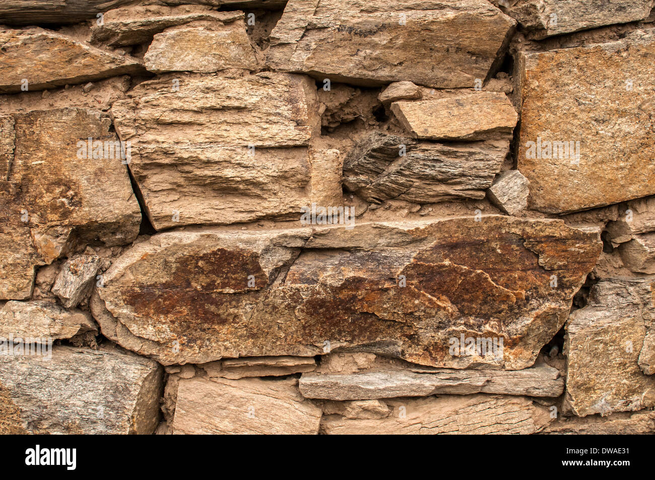 Dry masonry stone wall Stock Photo - Alamy