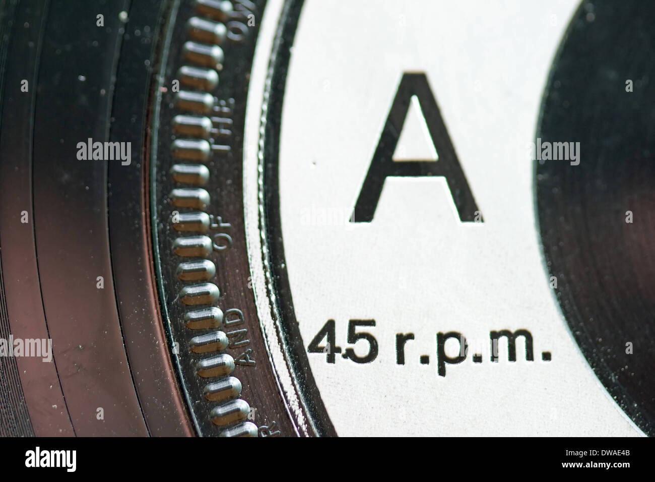 close up of the "A" side of a vinyl record Stock Photo - Alamy