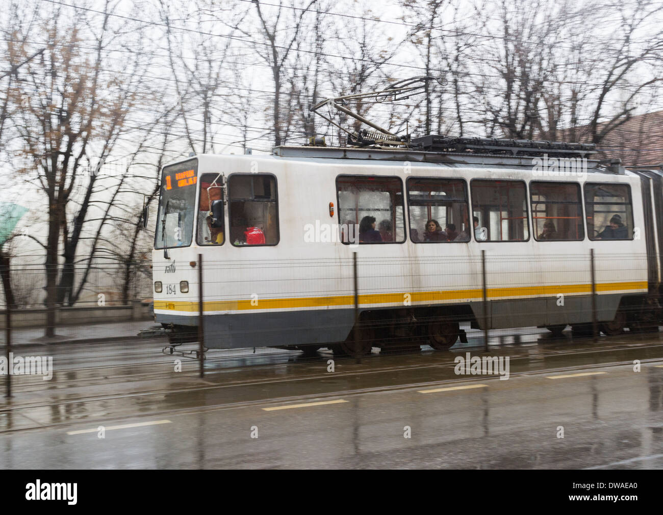 Tram in Bucharest, Romania Stock Photo - Alamy