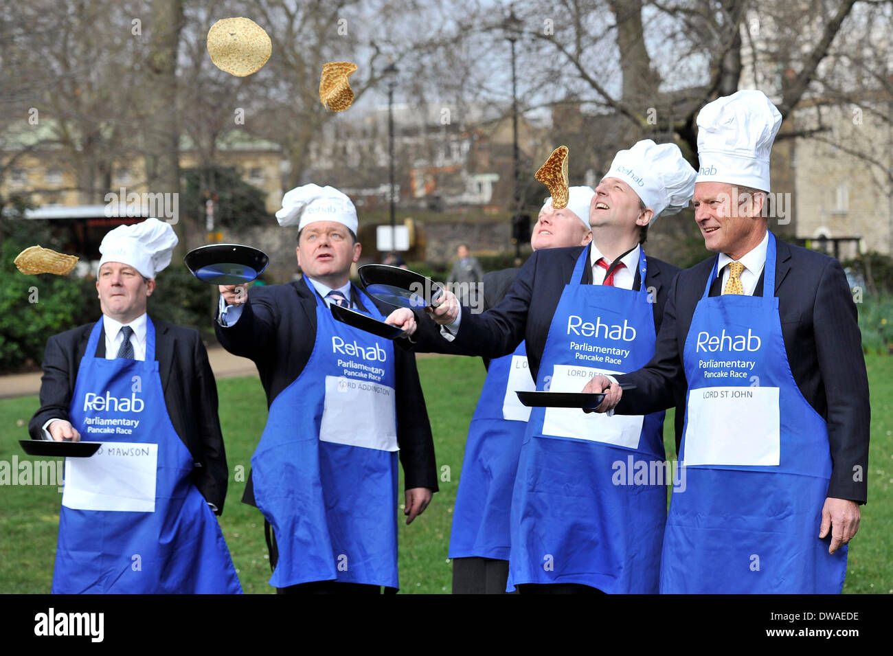 London, UK. 4th March, 2014. Picture shows the Lord team prior to the ...