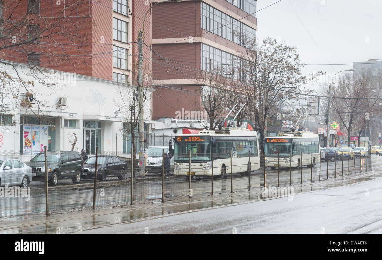 Trolley buses in Bucharest, Romania Stock Photo - Alamy