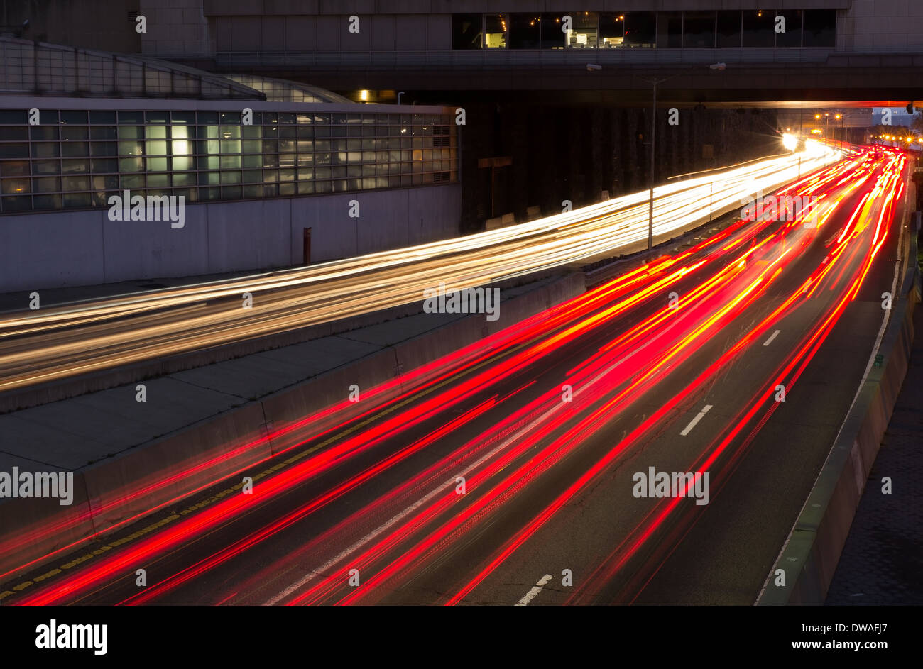 Long exposure of traffic on FDR Drive New York City Stock Photo - Alamy