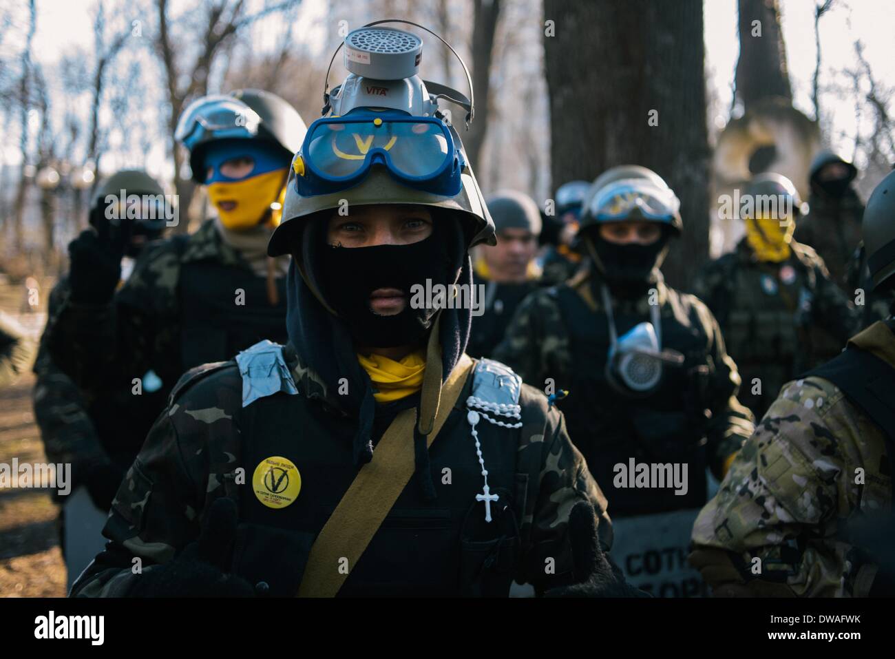 Kiev, Ukraine. 18th Feb, 2014. The self-defense units of Independence ...