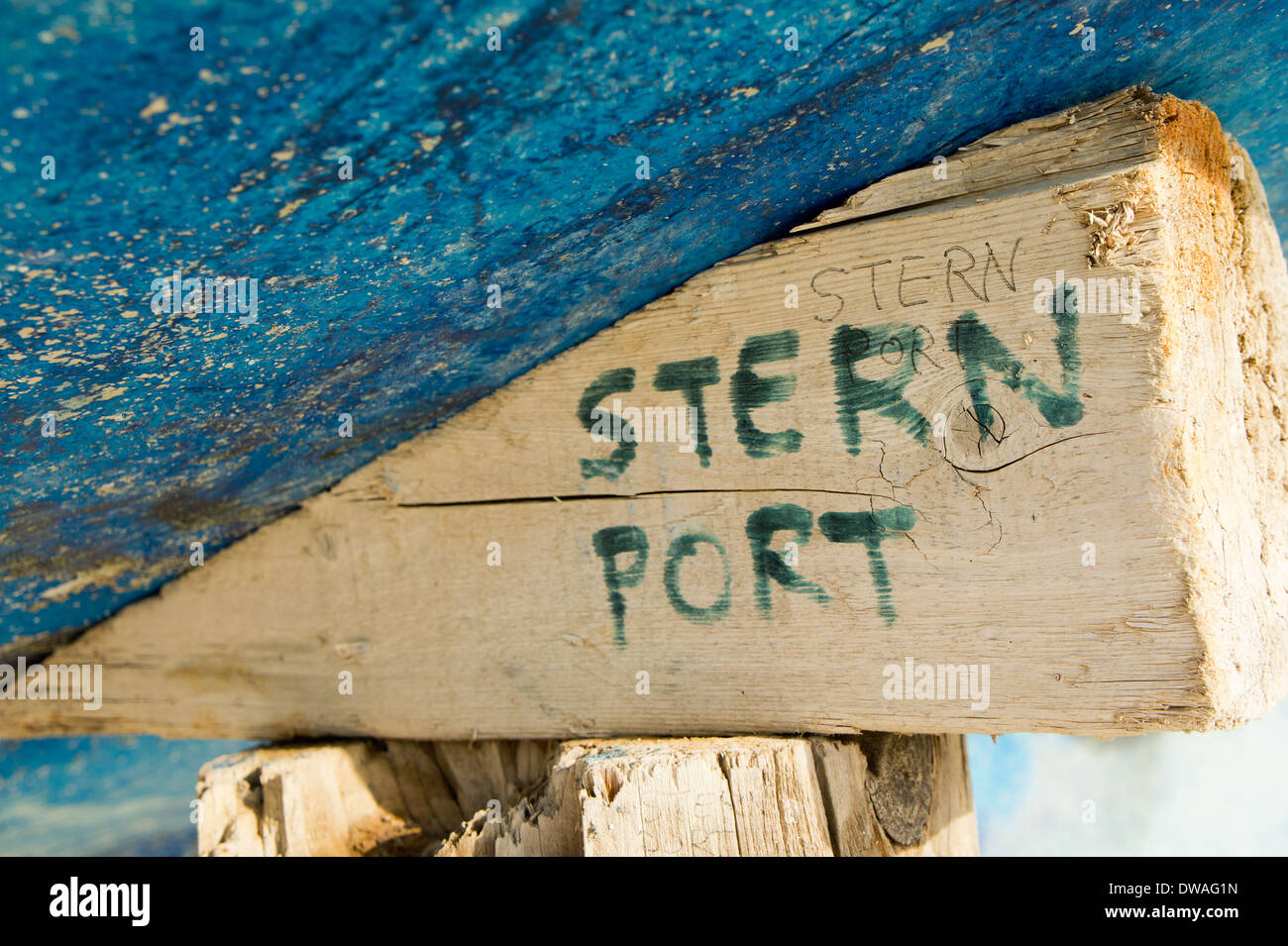 Underside of a boat in dry dock Stock Photo - Alamy