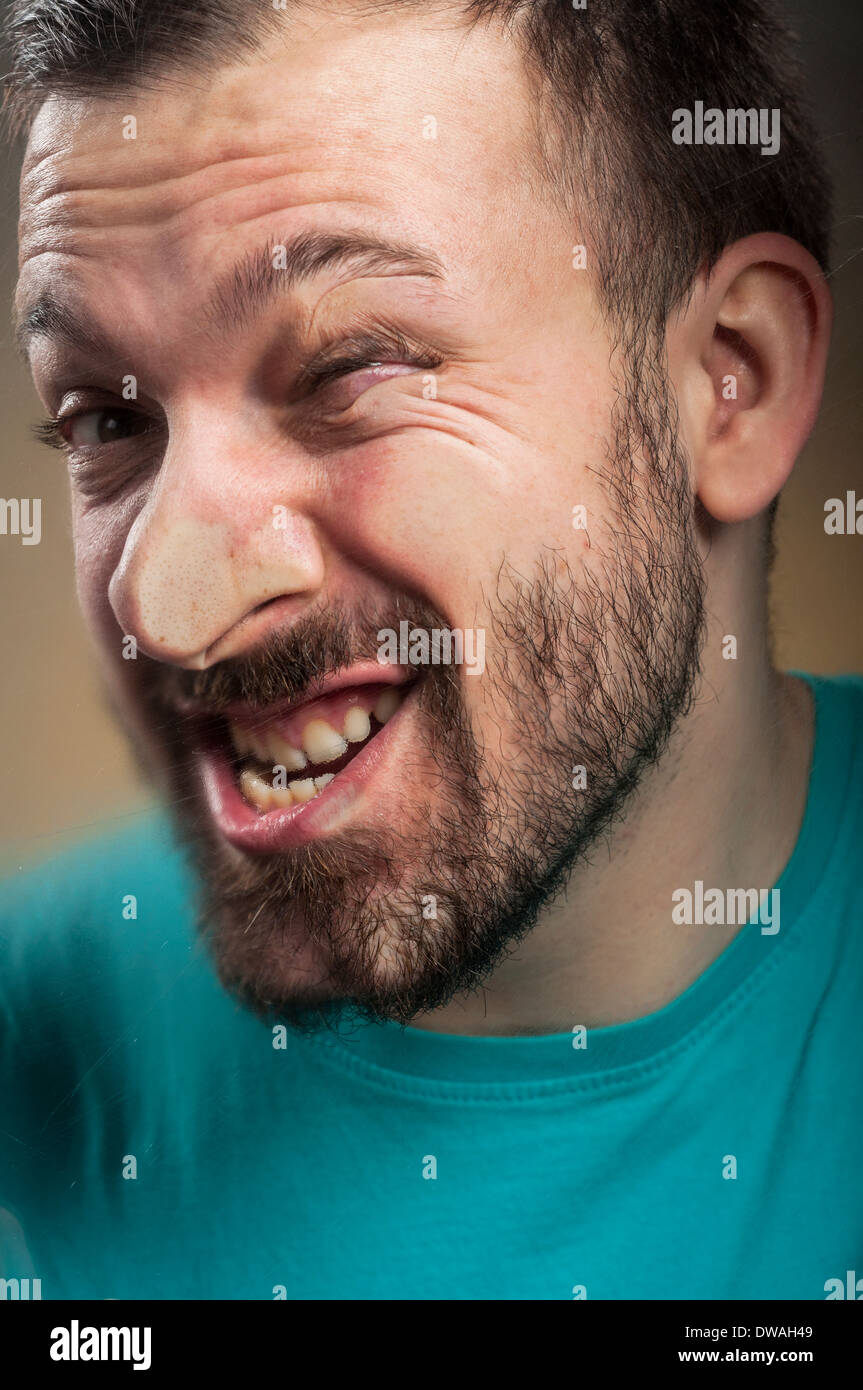 Faces - Hit The Glass Stock Photo - Alamy
