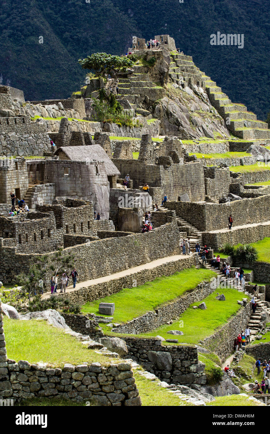 View of the ancient Inca City of Machu Picchu. The 15-th century Inca ...