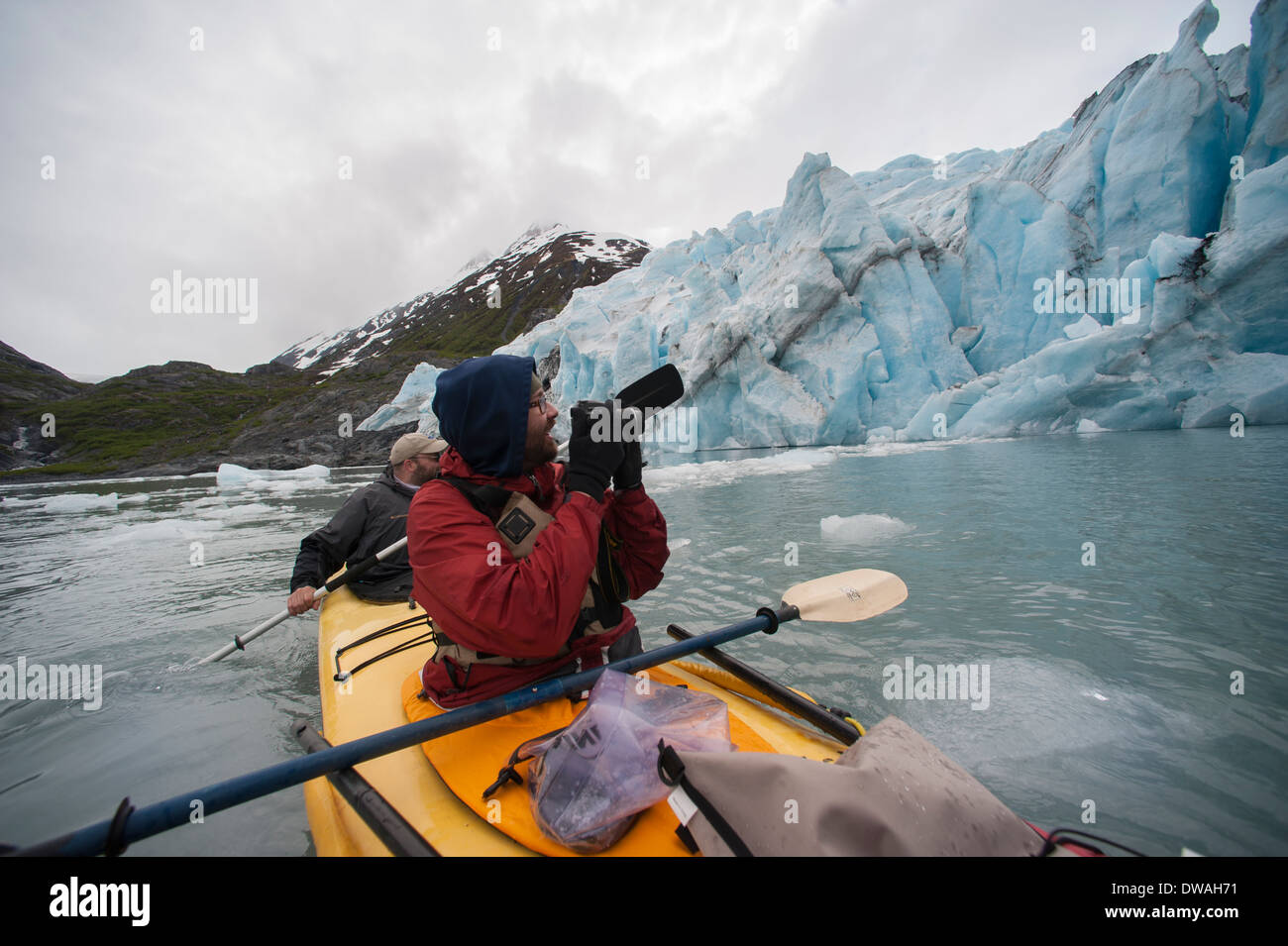 Horizontal photo of 2 people Sea Kayaking on Portage Lake, near Portage ...