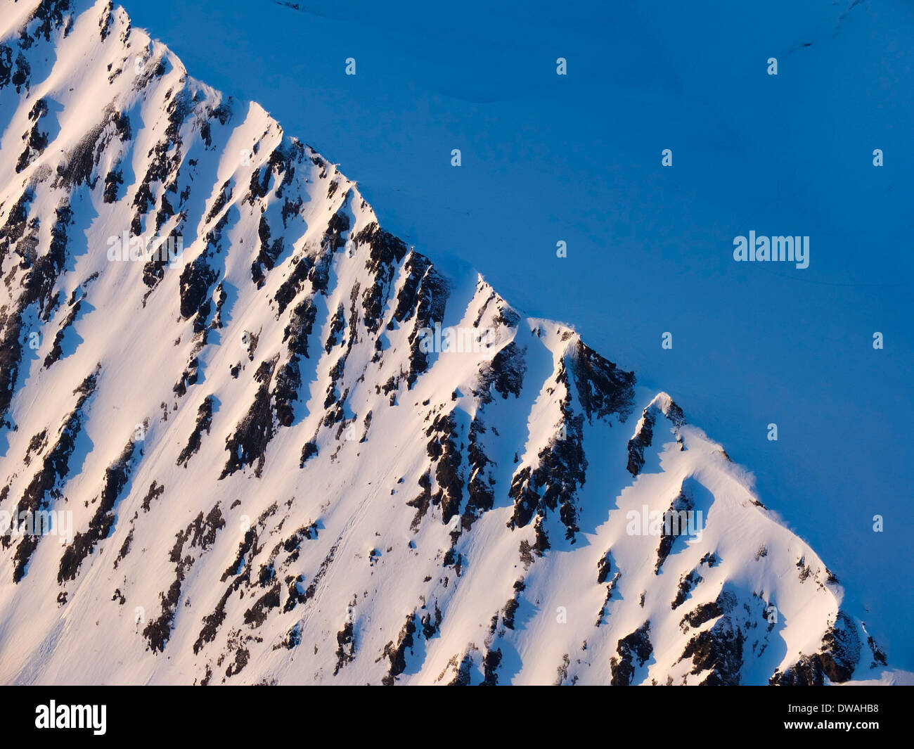 Snowy aerial photo of the Chugach Mountains, Alaska Stock Photo - Alamy