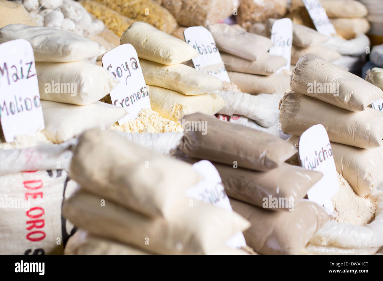 Traditional food market in Peru Stock Photo - Alamy