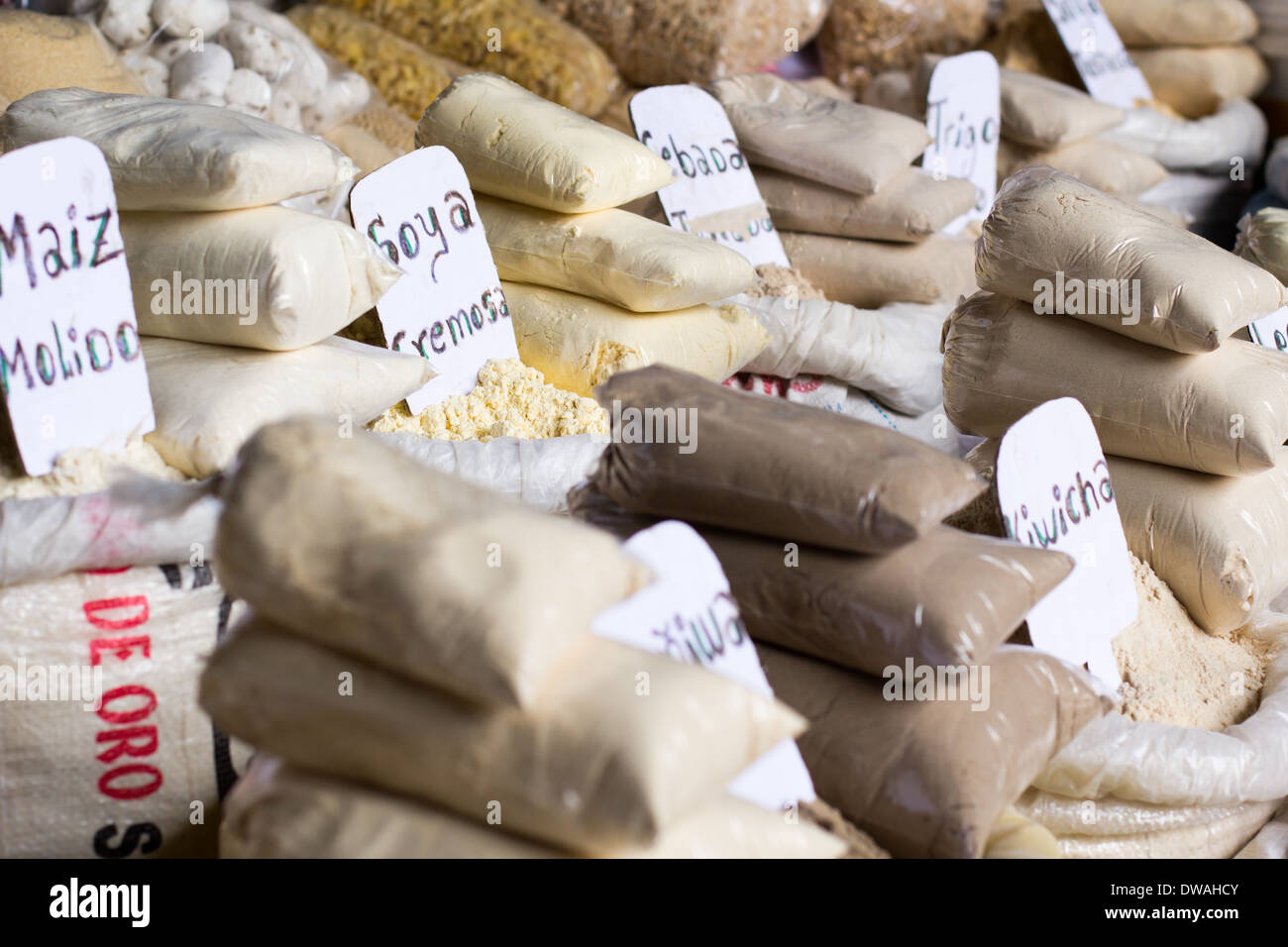 Traditional food market in Peru Stock Photo - Alamy