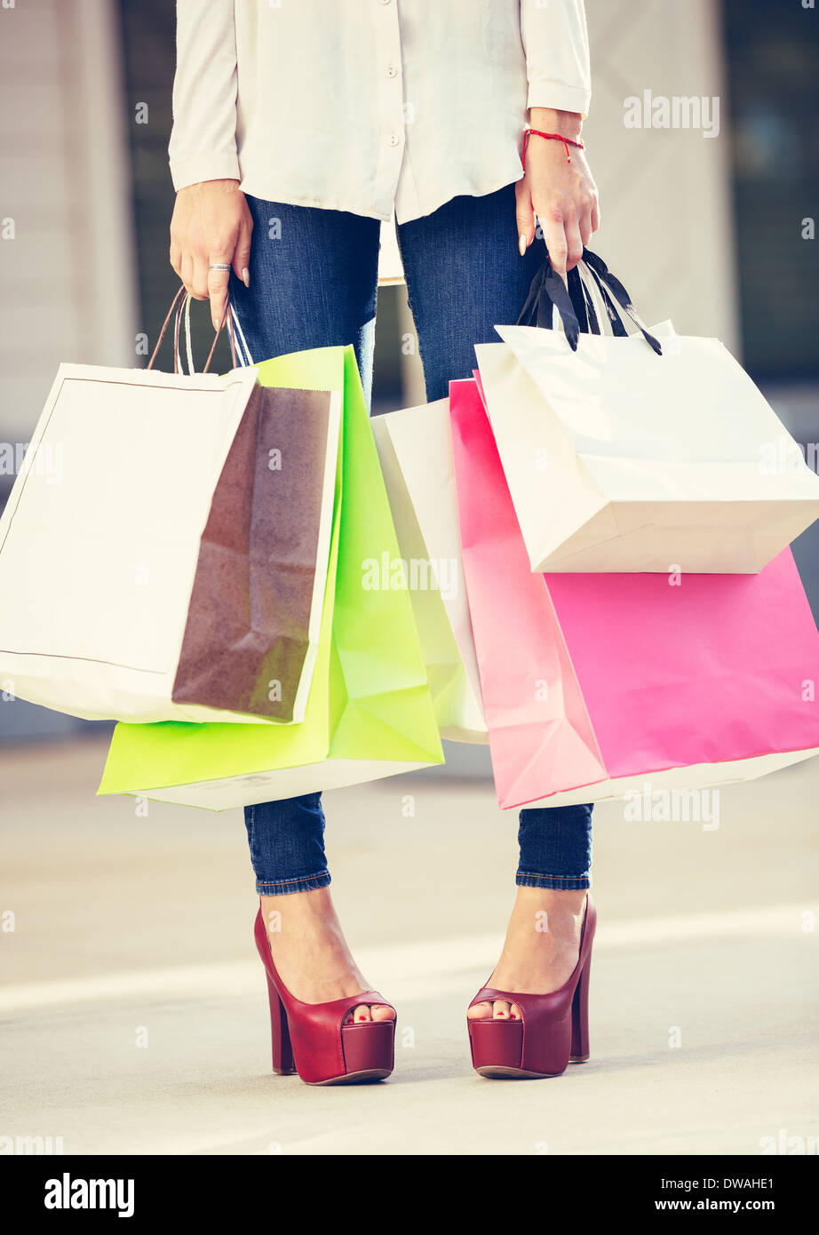 Young attractive woman shopping hi-res stock photography and images - Alamy