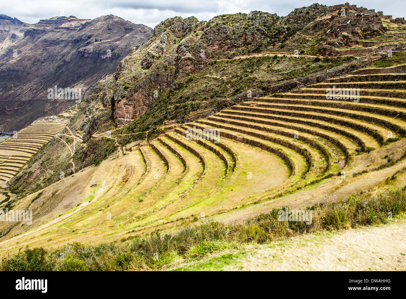 Peru, Pisac (Pisaq) - Inca ruins in the sacred valley in the Peruvian ...