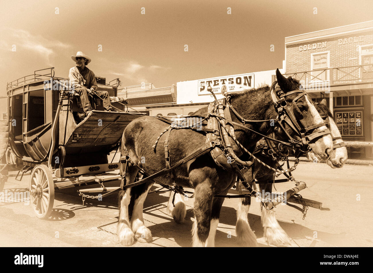 Stagecoach With Horses Stock