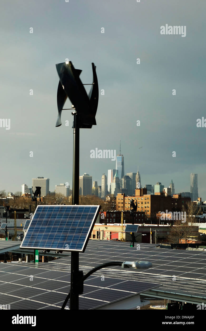 wind turbines at whole foods in Brooklyn NYC Stock Photo - Alamy