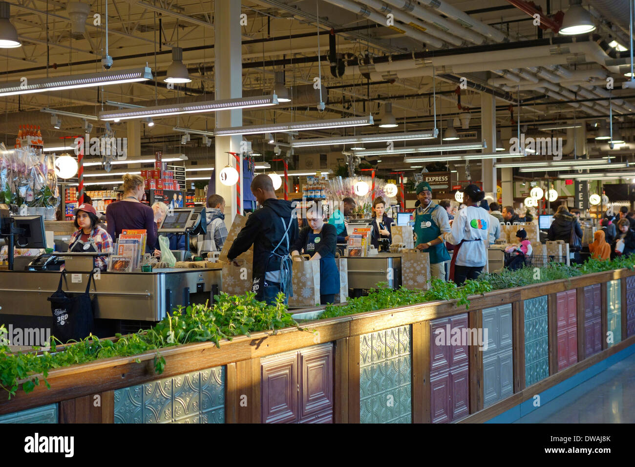 check out aisle's at whole foods Brooklyn Stock Photo - Alamy