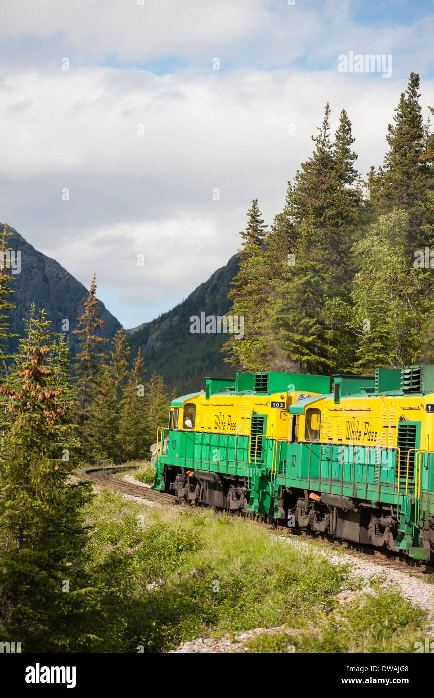 Photo of Historic White Pass Yukon Route Railroad train, near Skagway ...