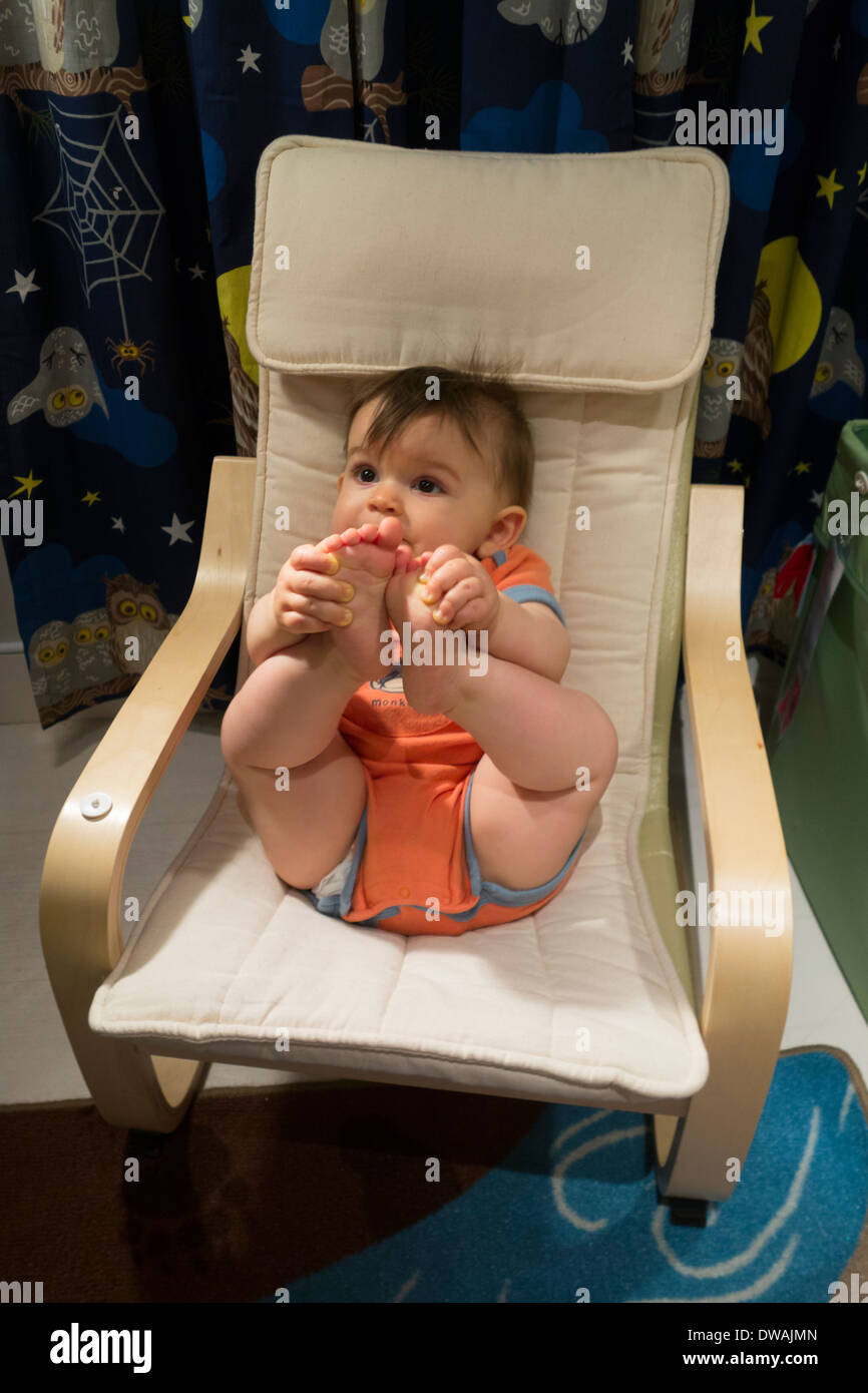 toddler boy in chair Stock Photo - Alamy