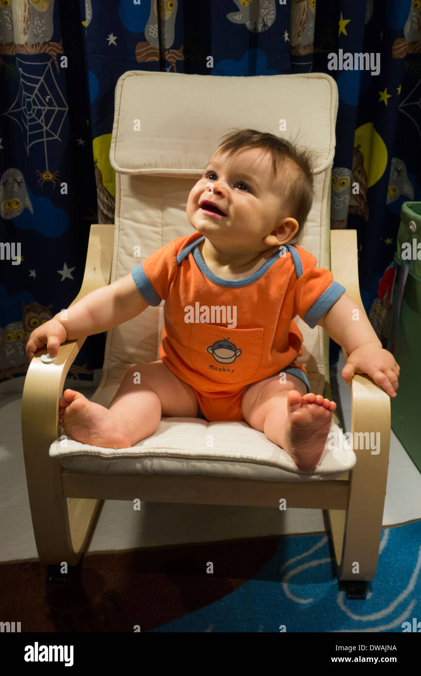 toddler boy in chair Stock Photo - Alamy