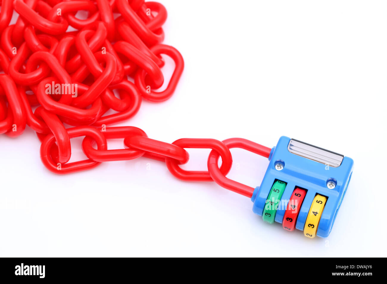 colorful padlock and chain on white background Stock Photo - Alamy