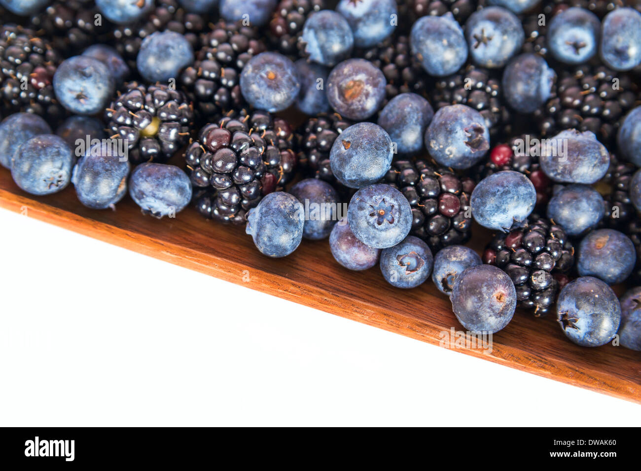 Blueberry and blackberries on white Stock Photo - Alamy