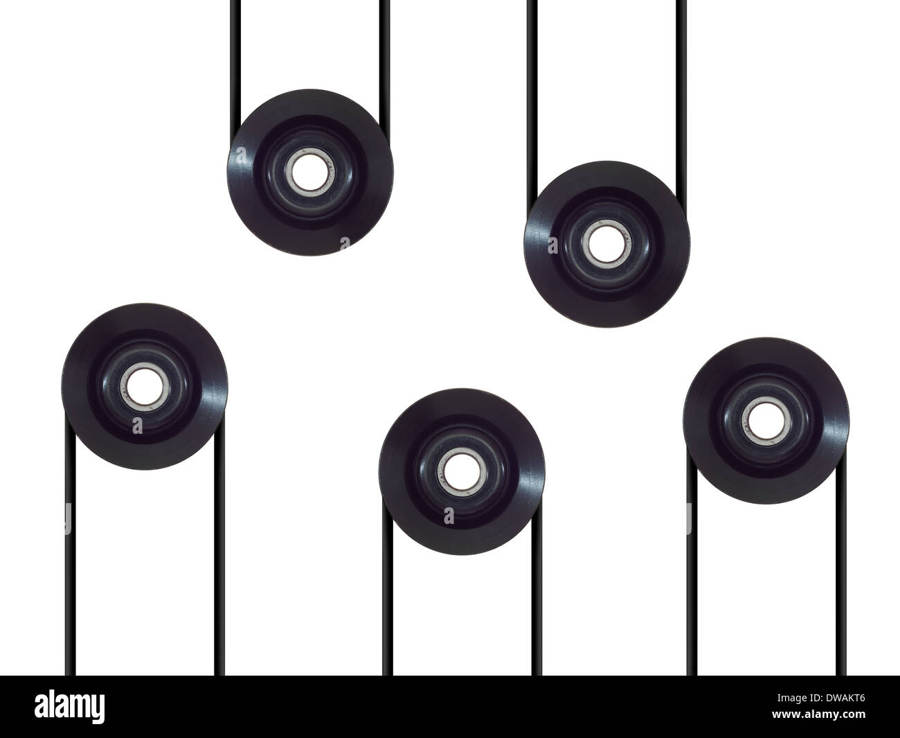 A pulley wheel isolated on a plain background Stock Photo - Alamy