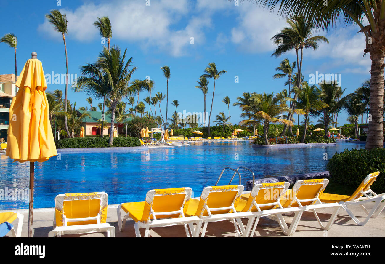 Exotic swimming pool, Punta Cana, Dominican Republic Stock Photo - Alamy