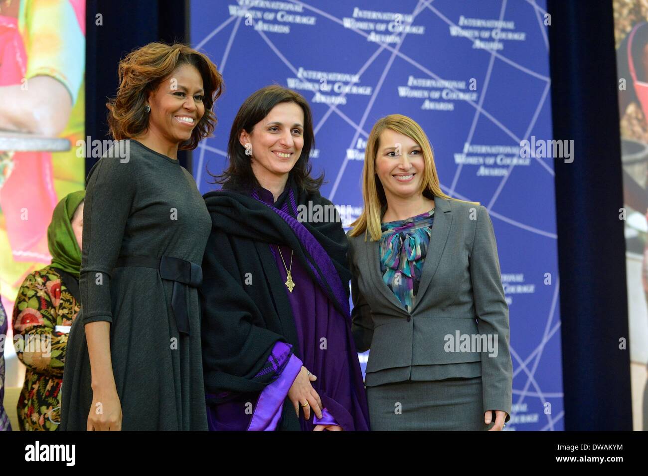 US First Lady Michelle Obama and Deputy Secretary Heather Higginbottom ...