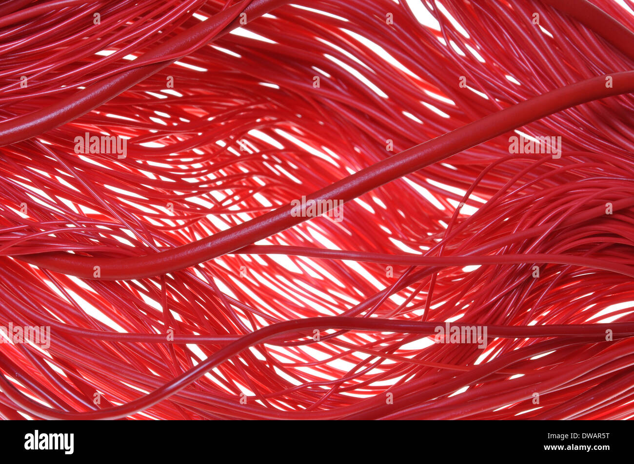 Abstract design internet network, red cables Stock Photo - Alamy