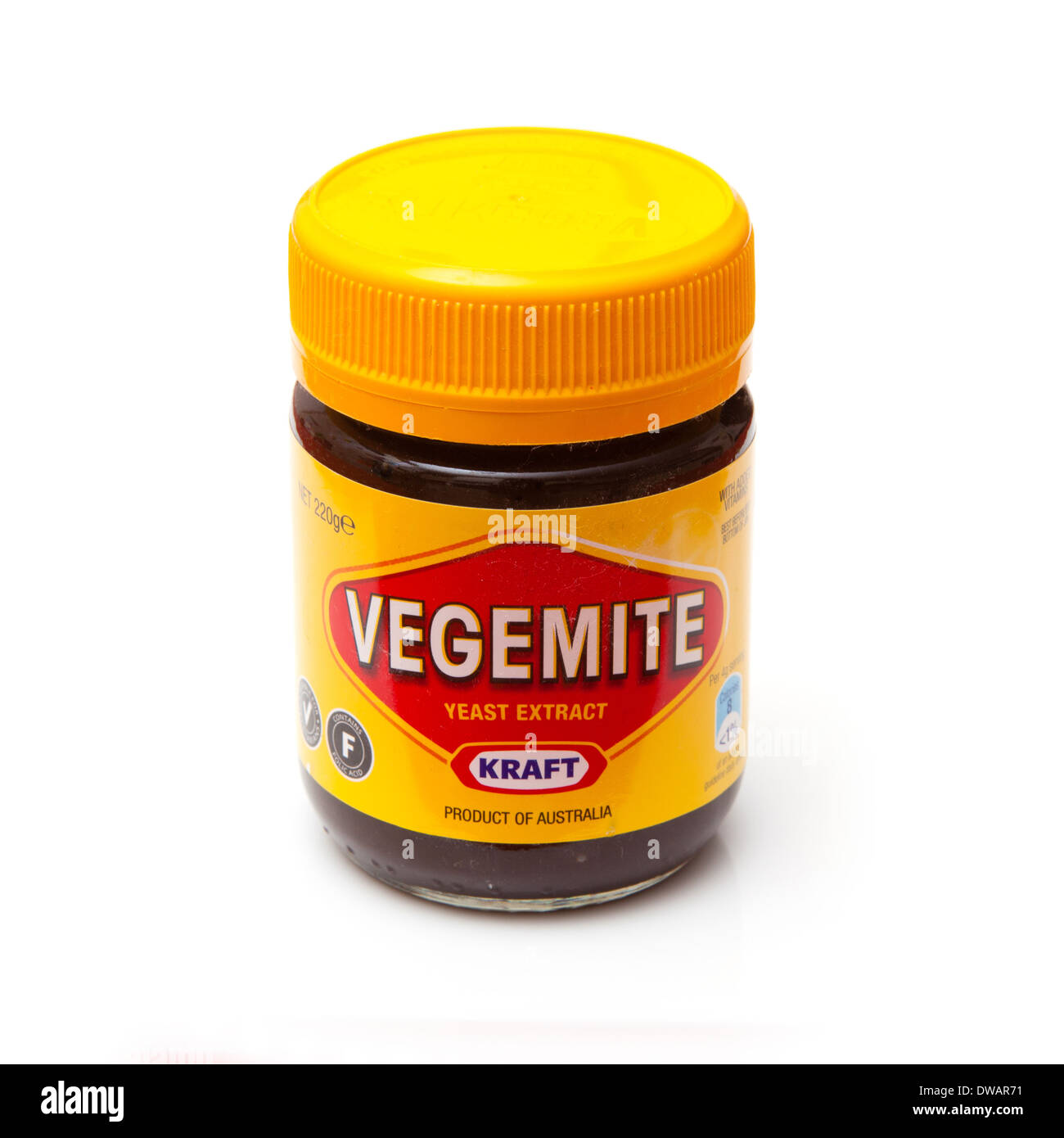 Jar of Vegemite isolated on a white studio background Stock Photo - Alamy