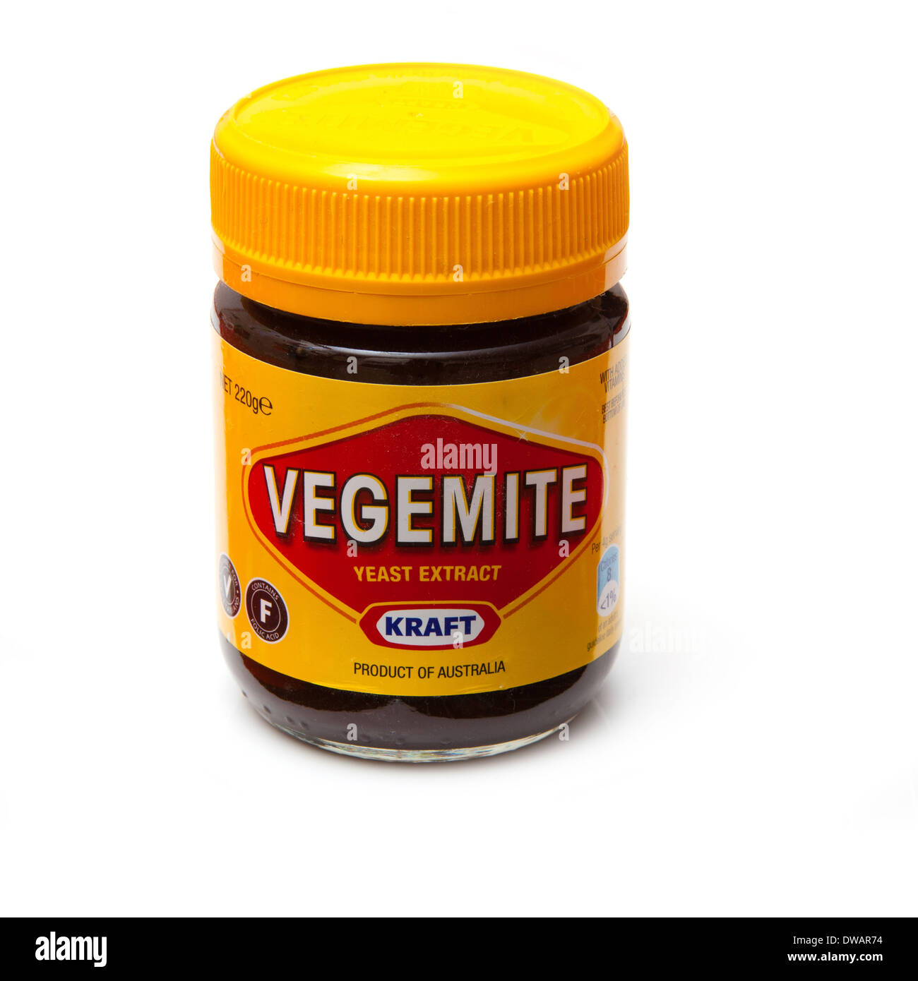 Jar of Vegemite isolated on a white studio background Stock Photo - Alamy